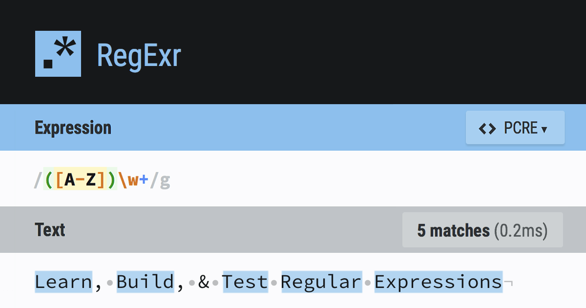 RegExr V3 Online Regular Expression Tester Gskinner Blog